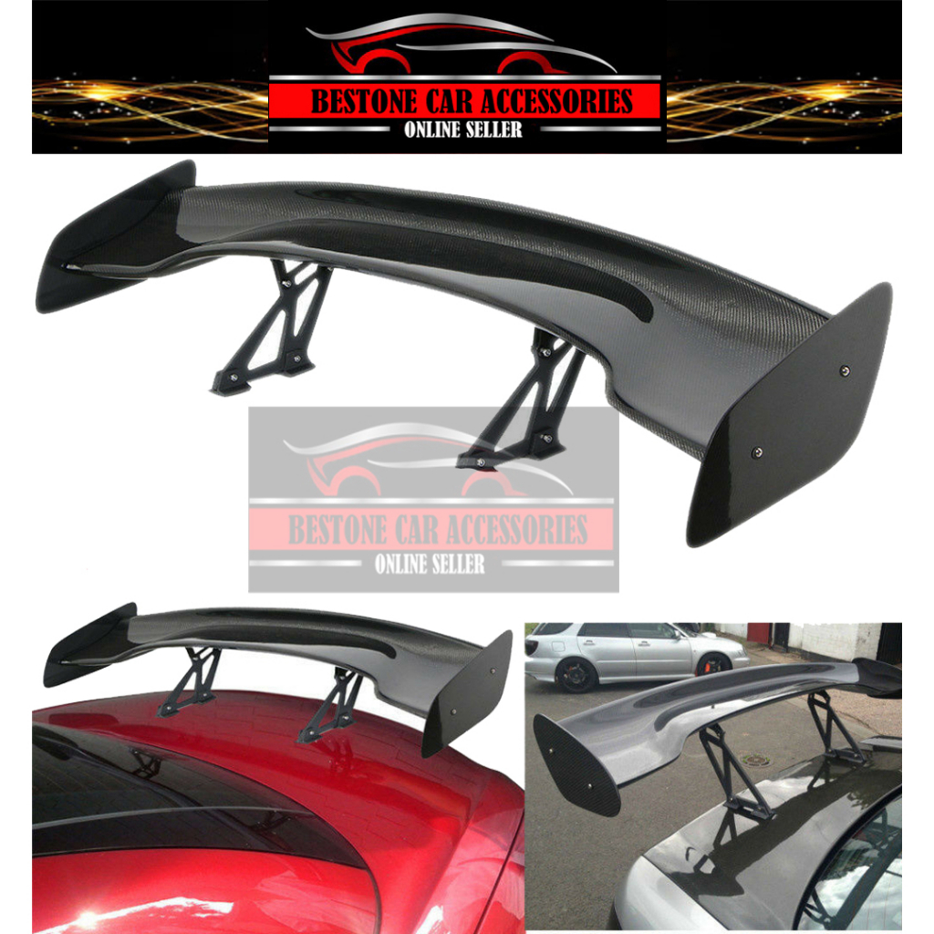 UNIVERSAL GT Wing Adjustable CARBON FIBER Hatchback Spoiler | Shopee ...