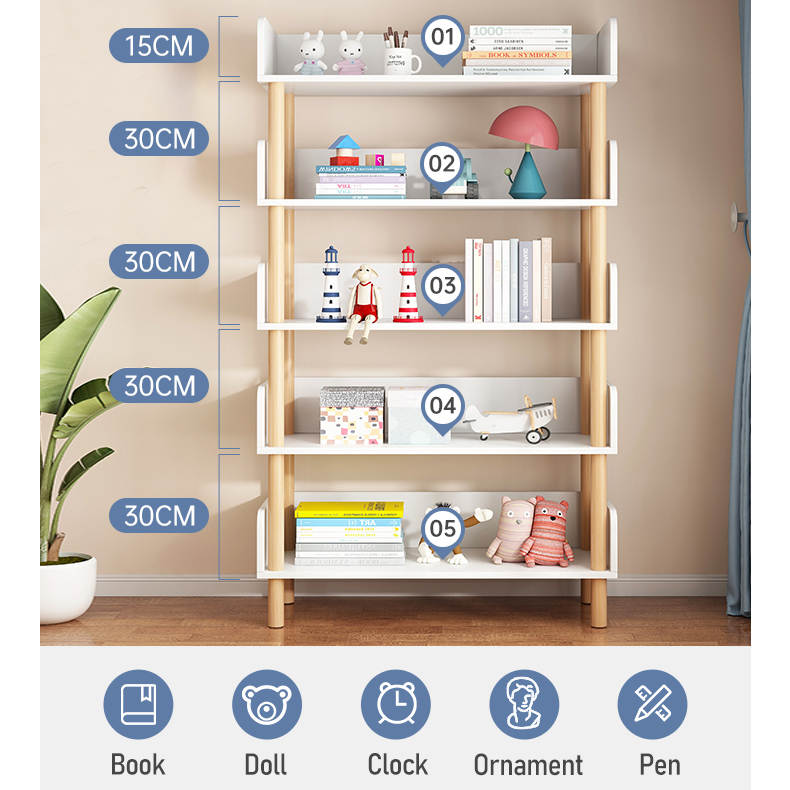 4/5 Layer Rak Buku Book shelf Multipurpose Shelf Bookshelf Home Utility ...