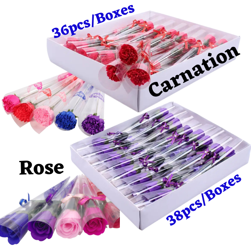 1032 CARNATION FLOWER (36pcs) / 1030 ROSE FLOWER (38pcs) PERFUME SOAP ...