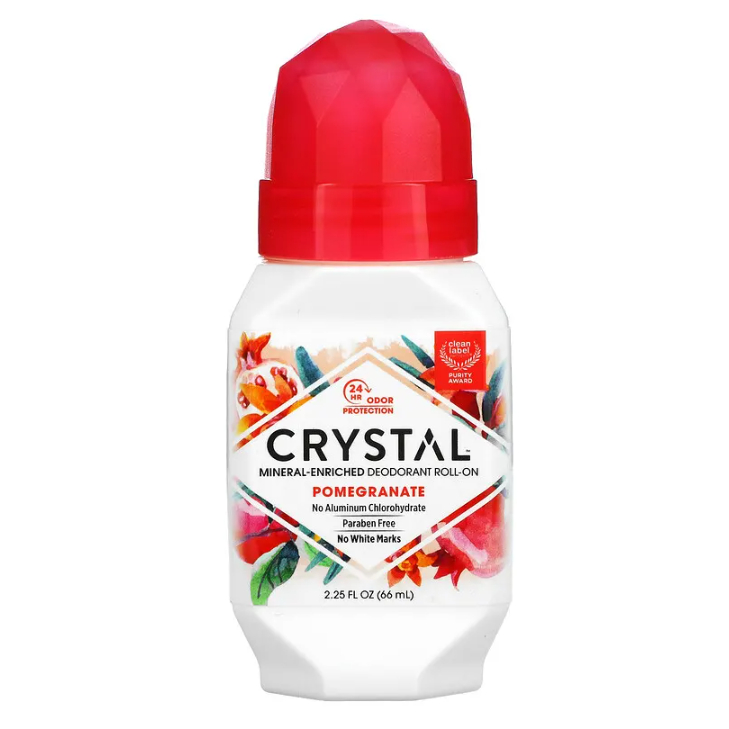 Crystal Body Deodorant Mineral-Enriched Deodorant Roll-On Pomegranate ...