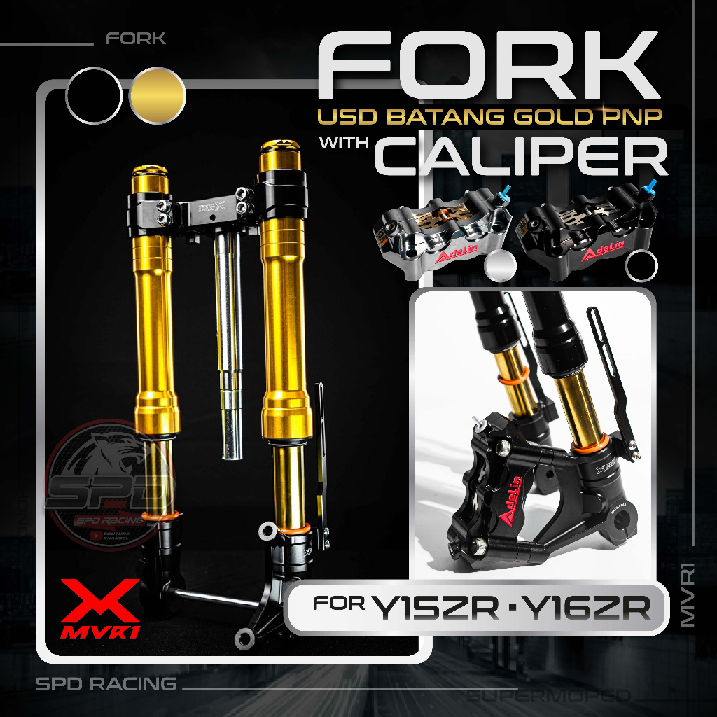 Y15/ Y15ZR / Y16/ Y16ZR | Fork Mvr1 USD Batang Gold PNP (with Caliper ADELIN/Fork only) | Tapak ...