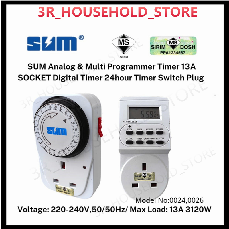 【special Promotion 】sum 24 Hours Digital 3pin Plug In Timer Analog