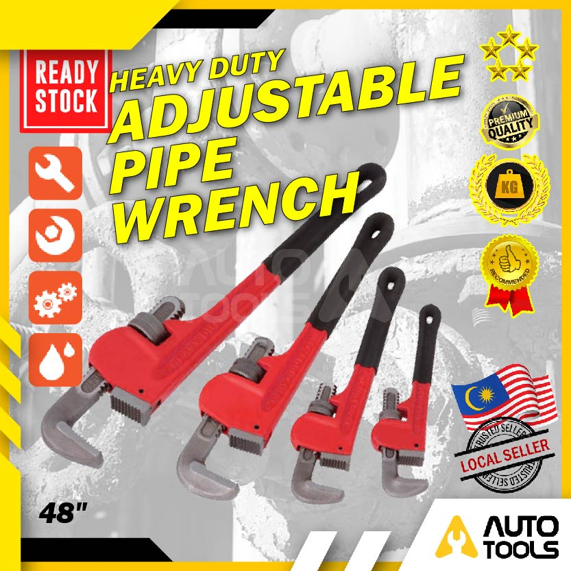 Pipe Wrench Gaston Adjustable Wrench / Plumbing Wrench ( 48" ) | Shopee ...