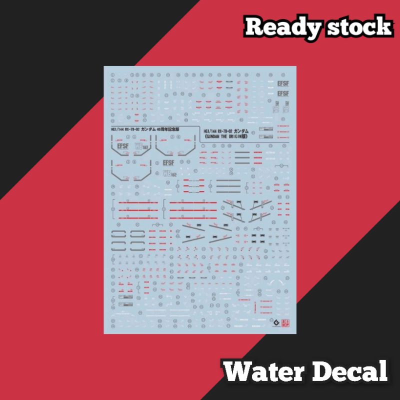 [Ready stock] EVO Water Decal HG 1/144 RX-78-02 The Origin Plastic ...
