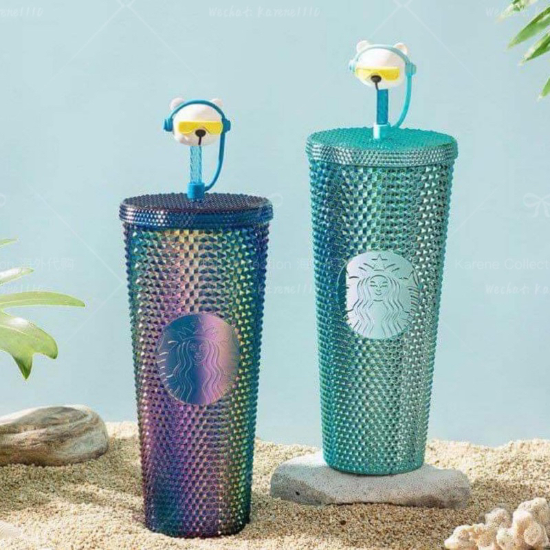 [ReadyStock]Starbucks Taiwan Fulong Exclusive 2023 Collection Blink Aqua Oil Slick Studded Cold ...