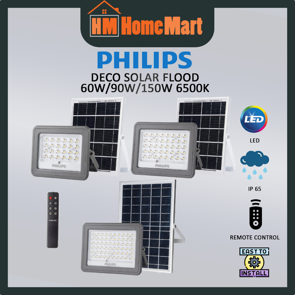 (New) PHILIPS SOLAR Flood Light 60W/90W/150W 6500K (1 Year Warranty ) | Shopee Malaysia