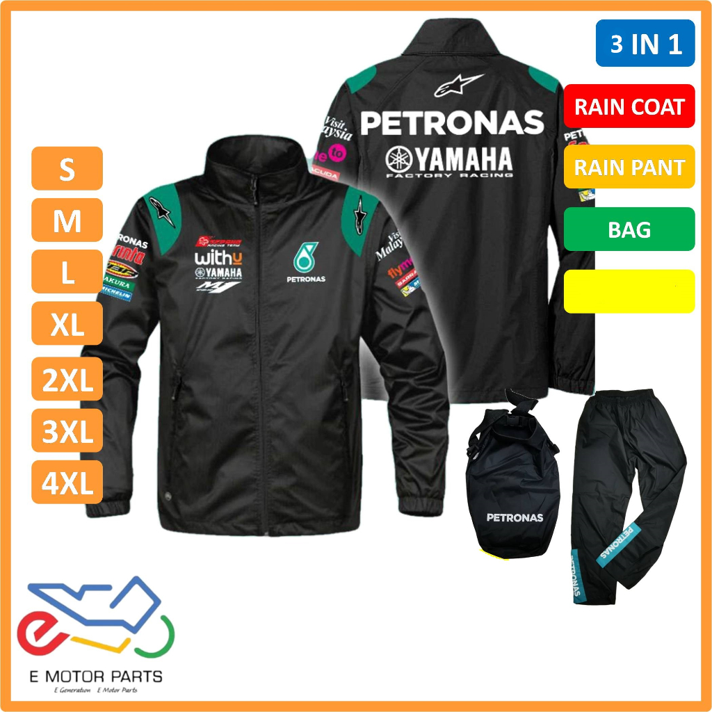 RAINCOAT RAIN COAT BAJU HUJAN PETRONAS MOTOR GP EDITION YAMAHA FACTORY ...