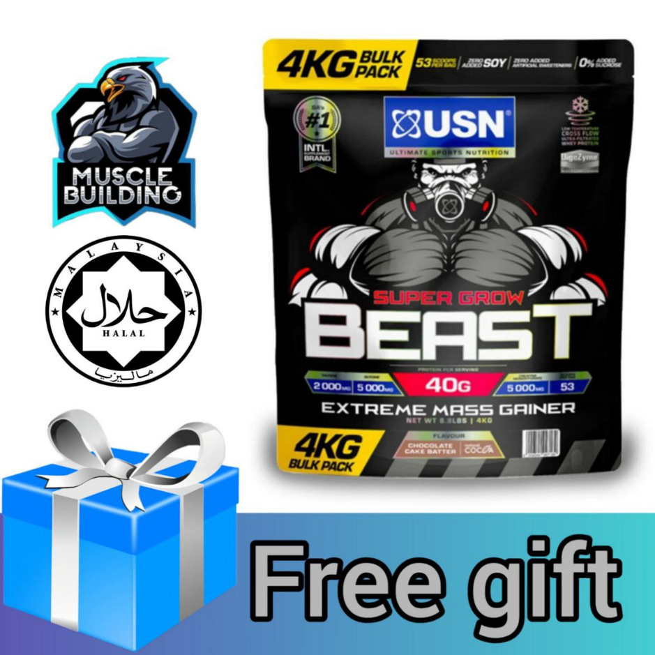 USN Super Grow Beast Extreme Mass Gainer 4kg original 100 % | Shopee ...