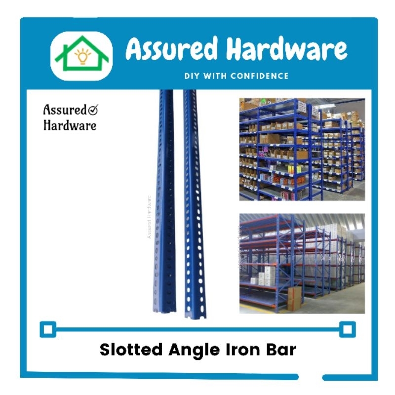 Slotted Angle Iron Bar / Besi Biru / Iron / Rack Shelf 5 ft / 5 Kaki ...