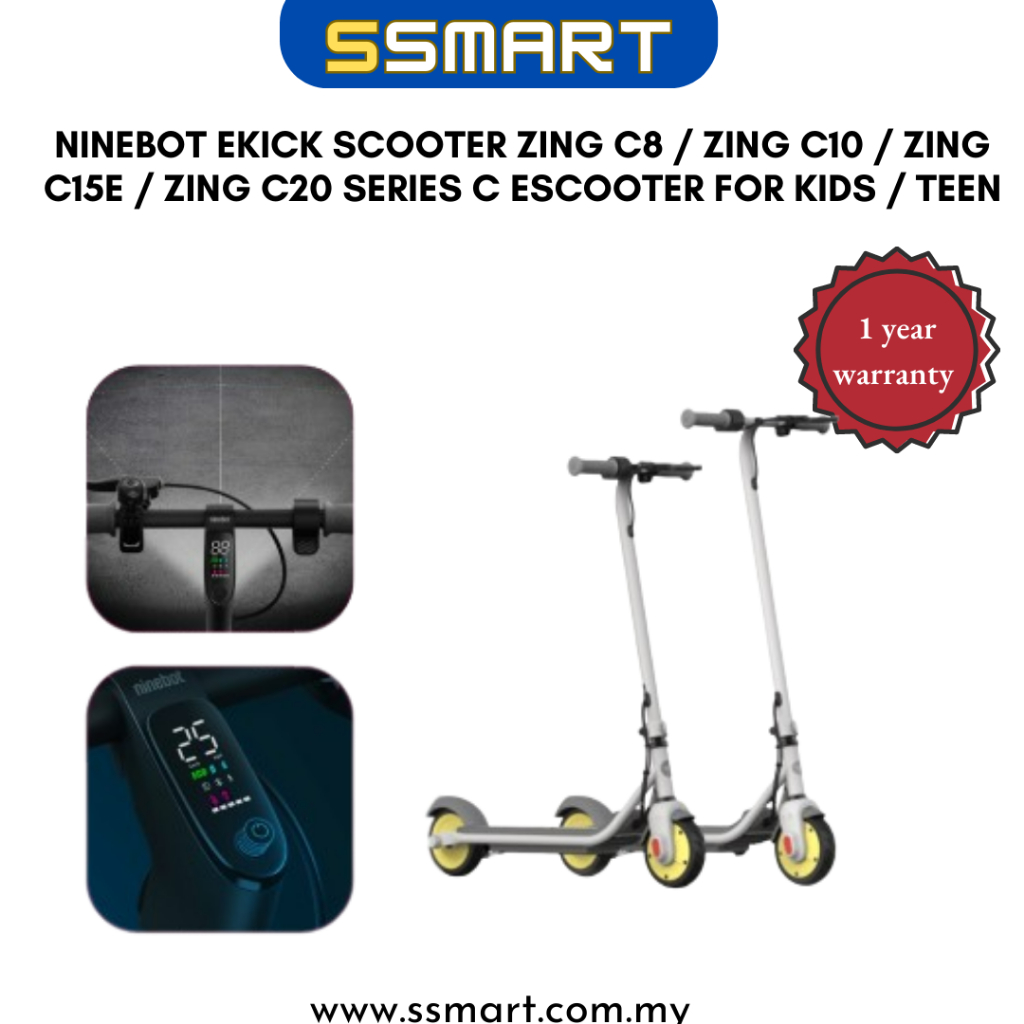 Ninebot eKick Scooter ZING C8 / ZING C10 / ZING C15E / ZING C20 SERIES C eScooter for kids ...