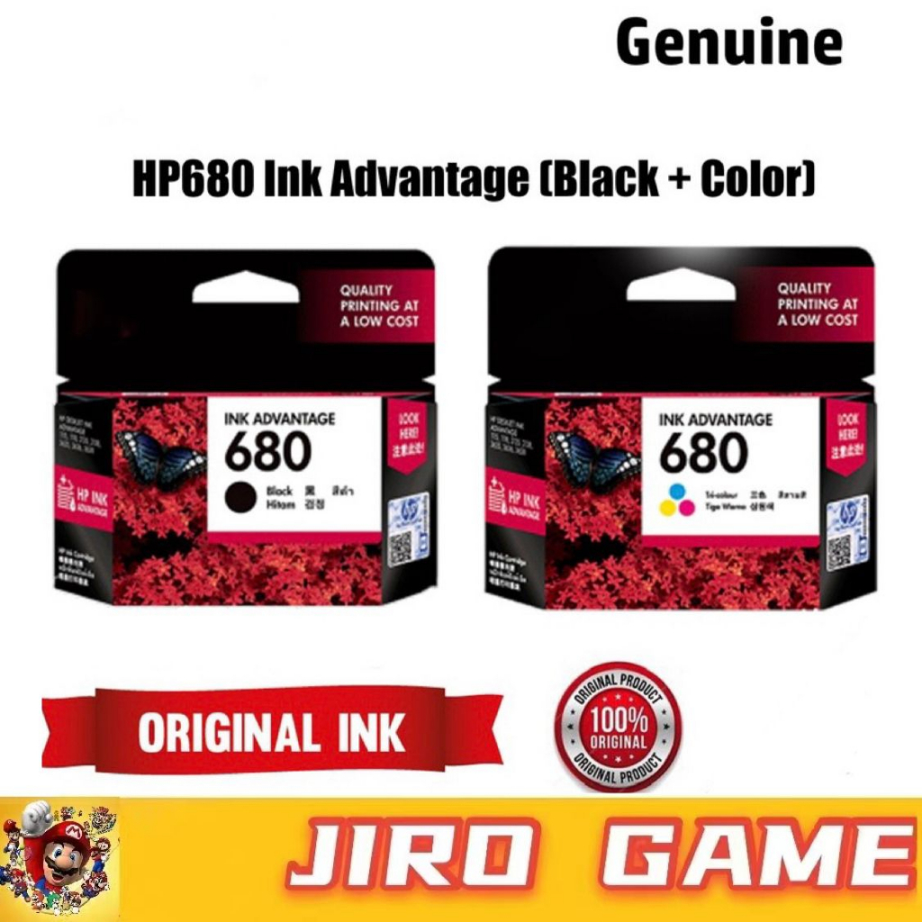 Hp 680 Original & GENUINE Black Ink/Tri Color Cartridge/Single/Twin ...
