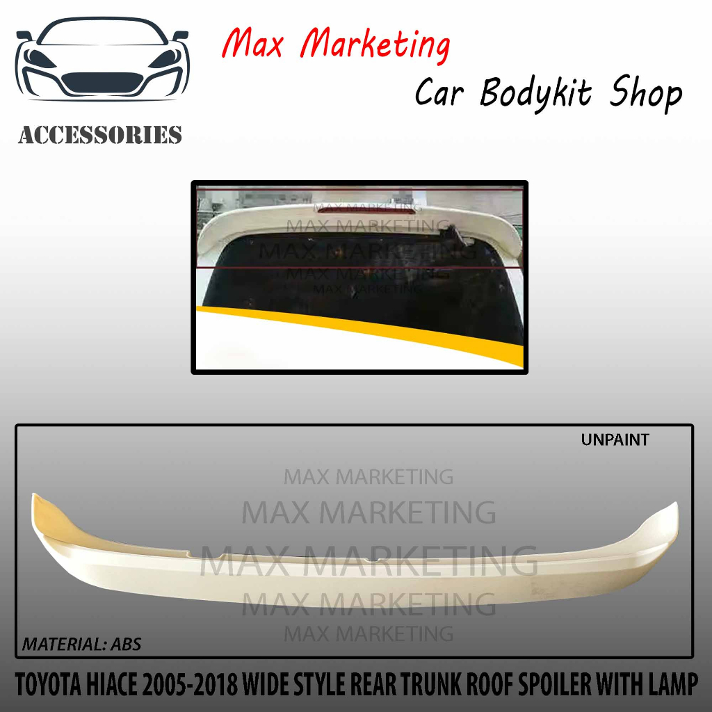 TOYOTA HIACE HIGH ROOF (WINDOW VAN) 2005-2018 WIDE STYLE REAR TRUNK ...