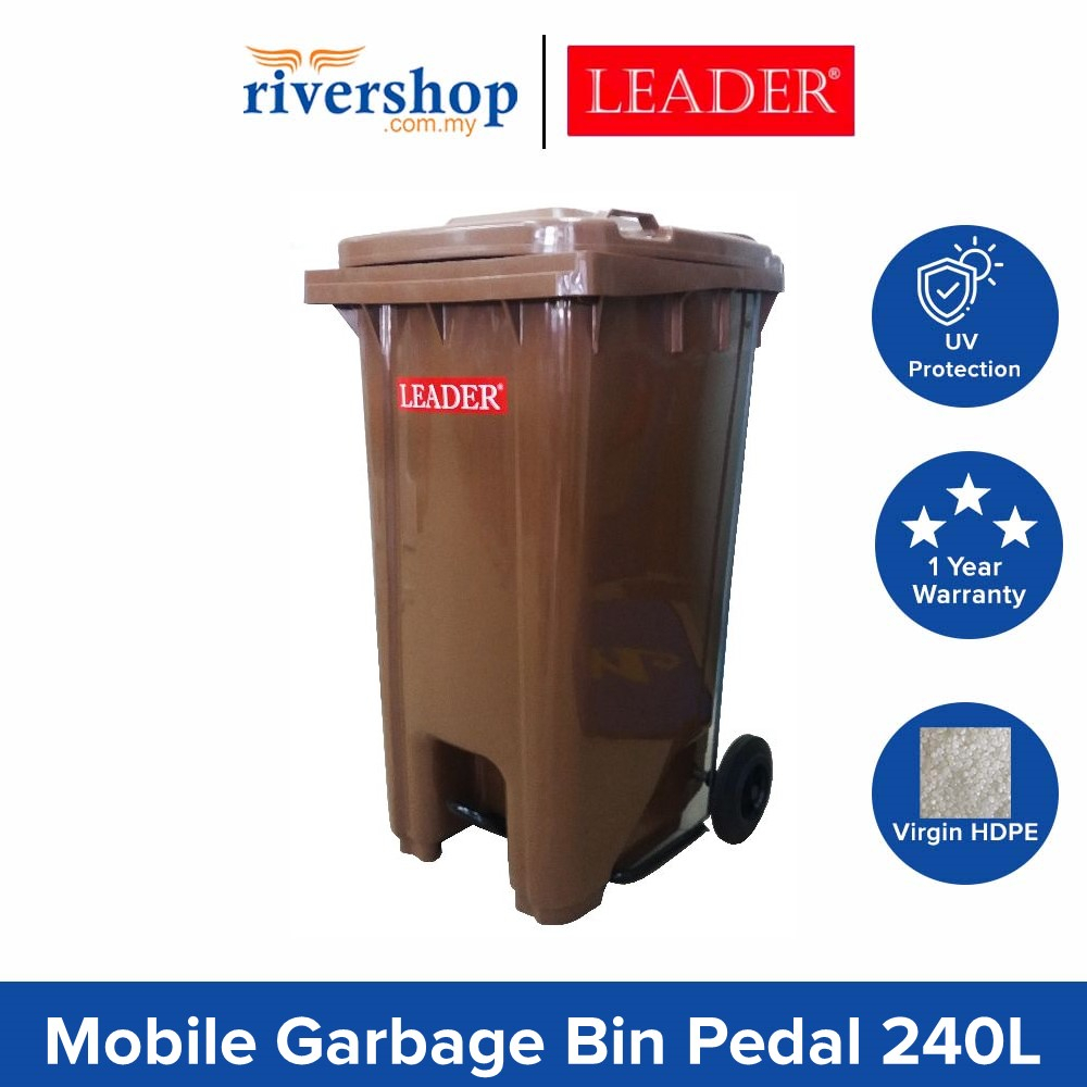 LEADER 240Litres Mobile Garbage Bin with 2 wheel SOB240 Compost ...