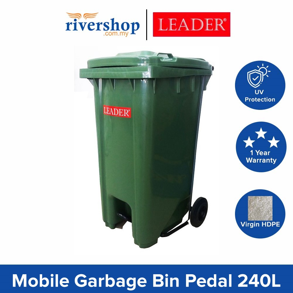 LEADER 240Litres Mobile Garbage Bin with 2 wheel SOB240 Compost ...