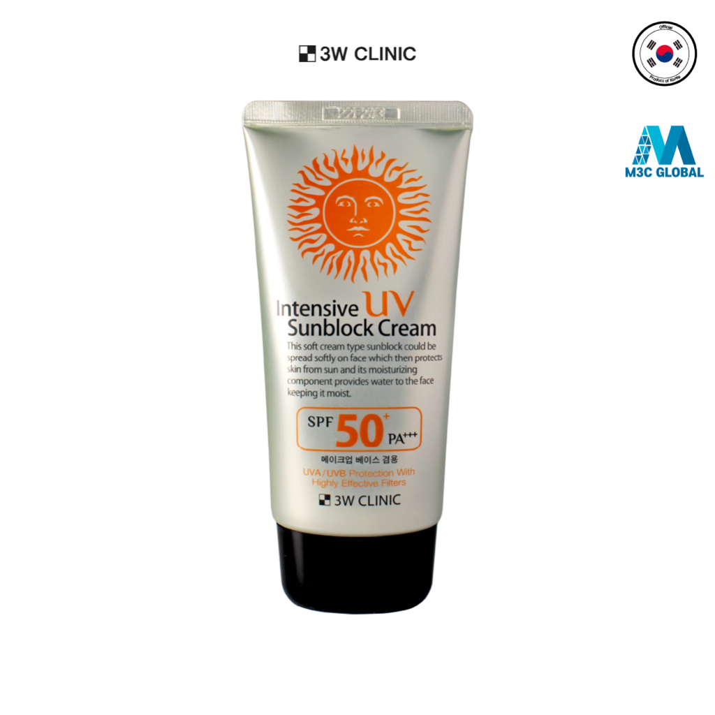 3W CLINIC - Intensive UV Sunscreen Cream SPF50+ PA++++ (70ML) | Shopee ...