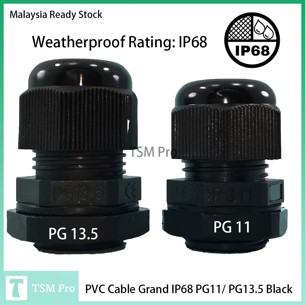 PVC Cable Gland IP68 PG11/ PG13.5 Black | Shopee Malaysia