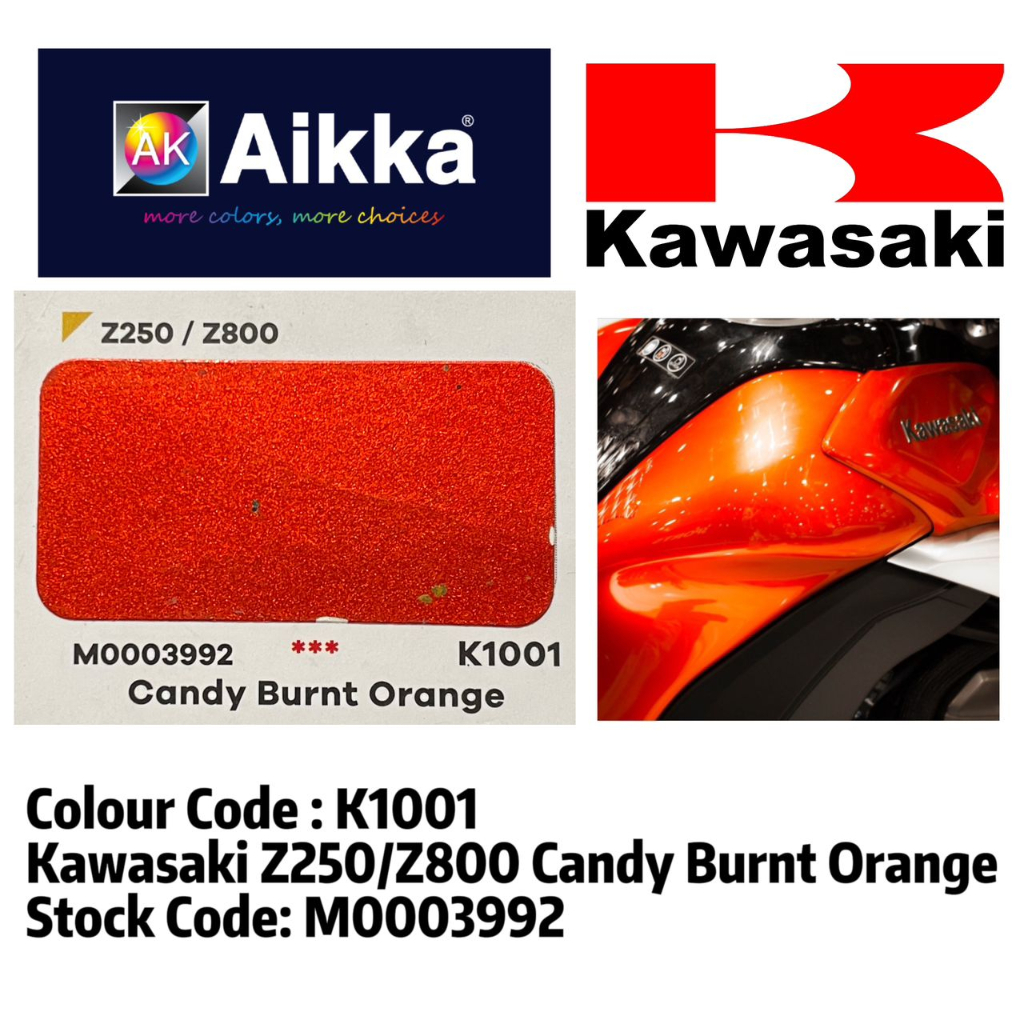 AIKKA KAWASAKI Z250/Z800 K1001 / CANDY BURNT ORANGE /MOTORCYCLE AUTOMOTIVE 2K PAINT/ DIY AEROSOL ...