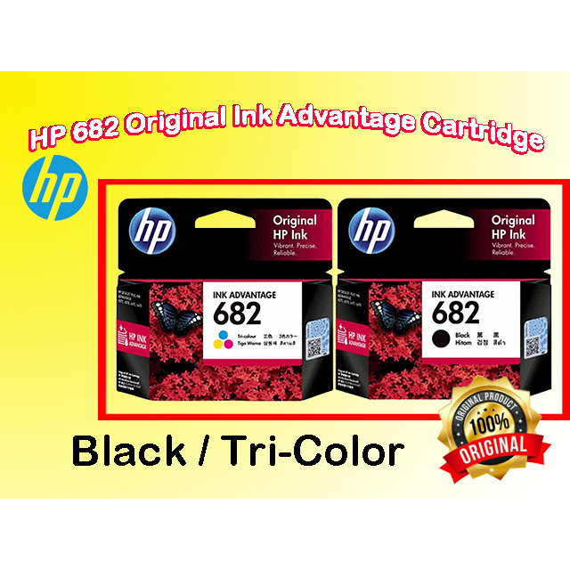 *READY STOCK* HP 682 ORIGINAL & GENUINE BLACK INK / TRI COLOR Cartridge ...