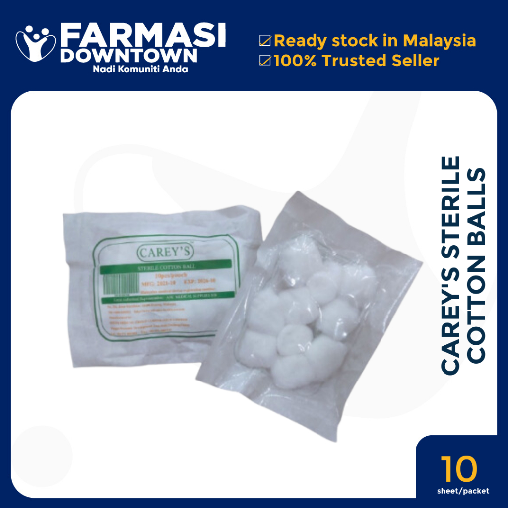 CAREY'S STERILE COTTON BALLS 10'S/PACKET | Shopee Malaysia