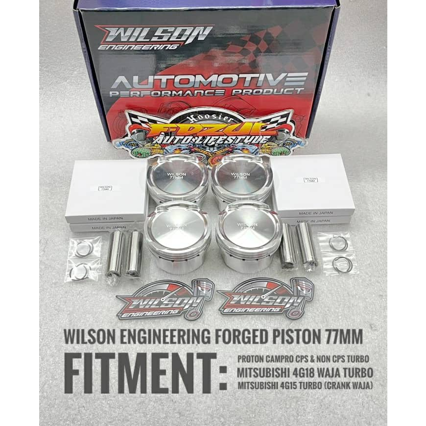 Wilson Engineering Forged Piston Proton Campro S4PH CPS Non CPS Turbo 77MM 76MM Mitsubishi 4G15 ...