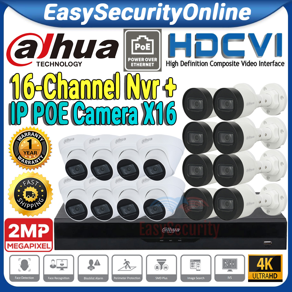 DAHUA NETWORK POE 16-CHANNEL 2MP Full HD 2.0MP 1080P CCTV 16CH NVR ...
