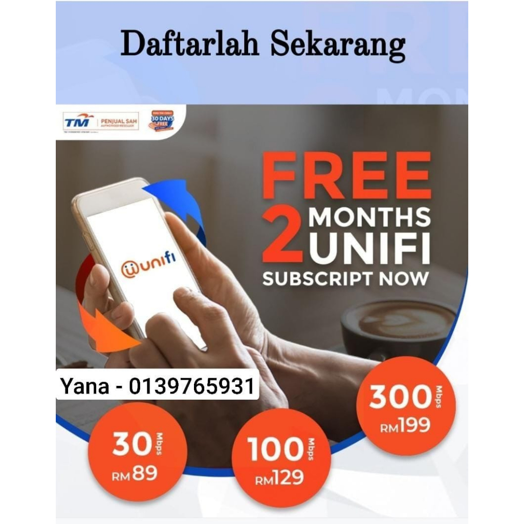 UNIFI Home Fiber Unlimited Data - Free modem & Router (2 Bulan FREE ...