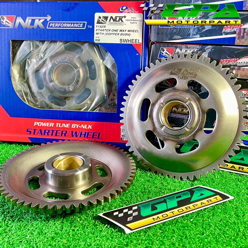 NLK PERFORMANCE STARTER ONE WAY GEAR WHEEL Y15 Y16 MT15 R15 COPPER BUSH ...
