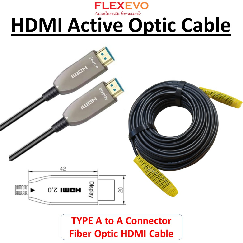 Fiber Optic HDMI 2.0 Cable Fully Support 4K UHD ( Active Optic Cable ) AOC Type A to A 10 15 20 ...