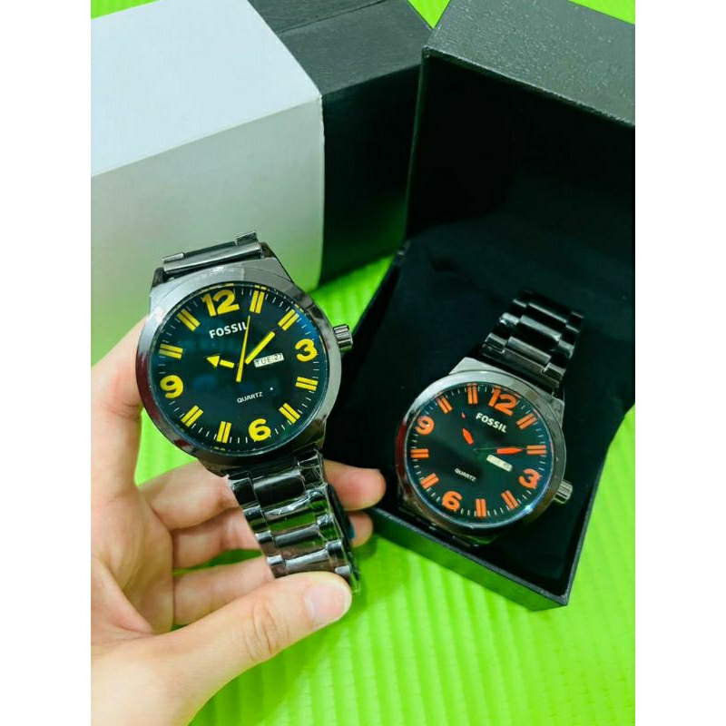 FOSSIL METAL WATCH DATE DAY NEW DESIGN/JAM TANGAN TALI BESI SEKALI HARI ...