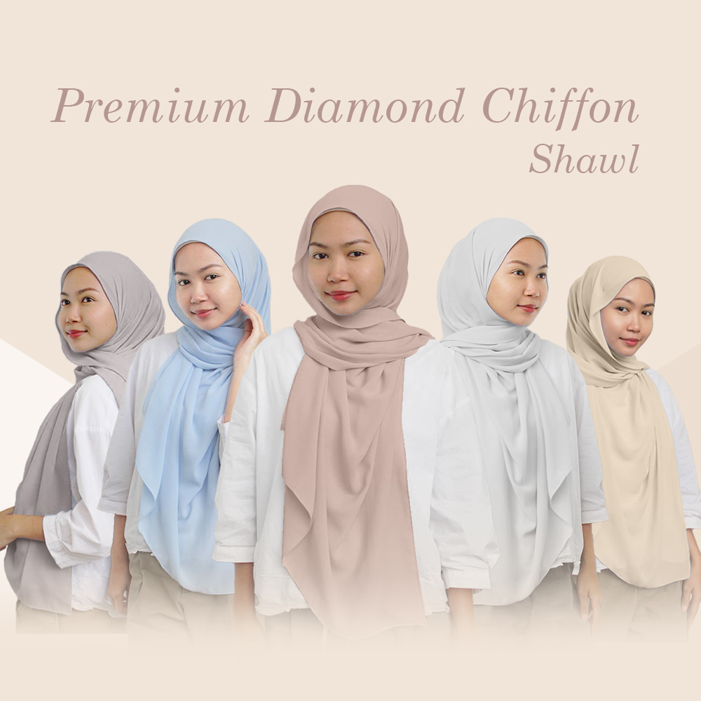 Zephia Premium Chiffon Shawl Plain Panjang Tudung Kualiti Baik Shawl Keknis Plain Heavy Chiffon ...