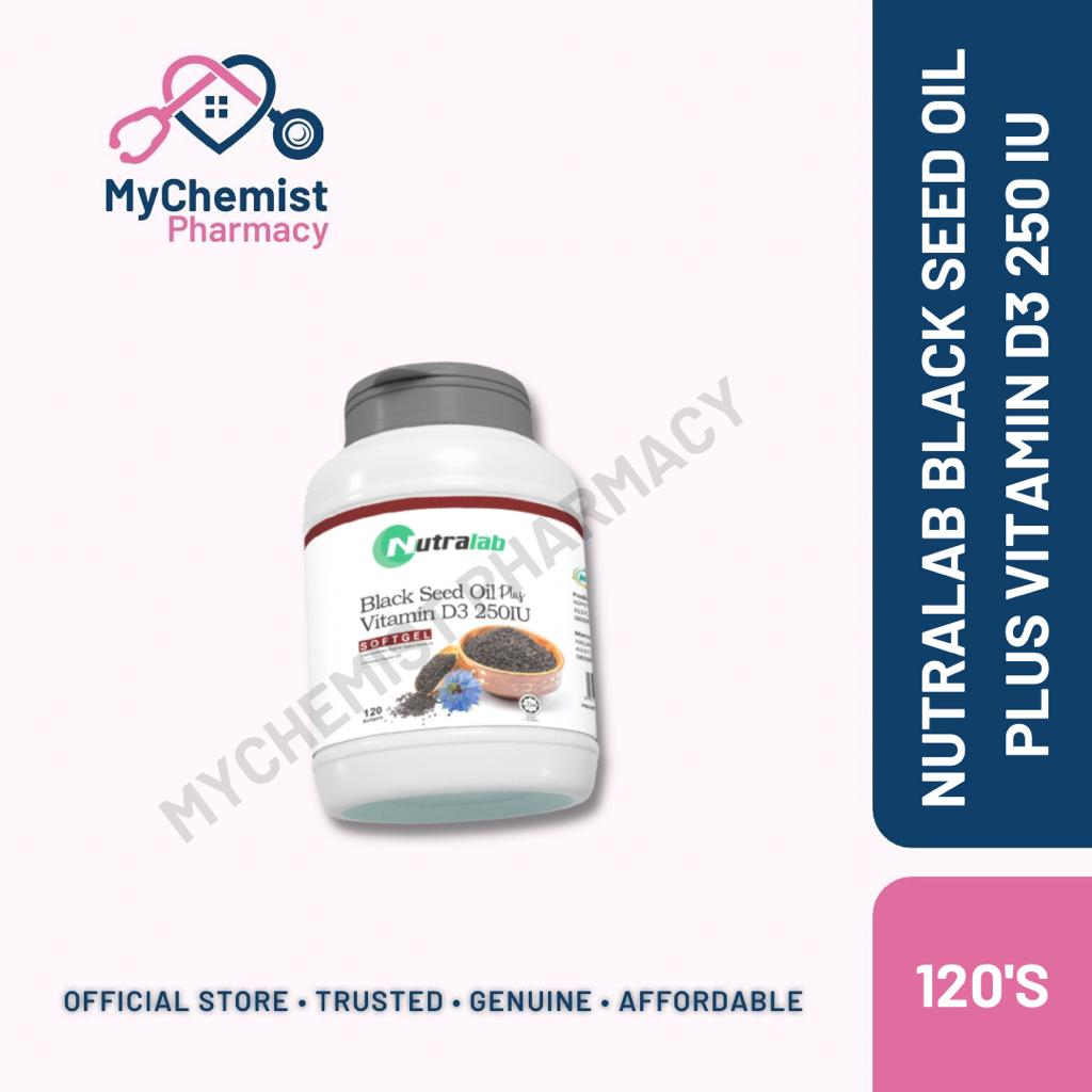 Nutralab Black Seed Oil plus Vitamin D3 250IU 120's (Halagel Habatus ...