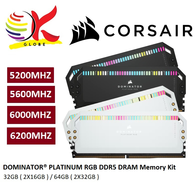 CORSAIR DOMINATOR PLATINUM RGB DDR5 DIMM DESKTOP PC RAM MEMORY ( 5200MHZ / 5600MHZ / 6000MHZ ...