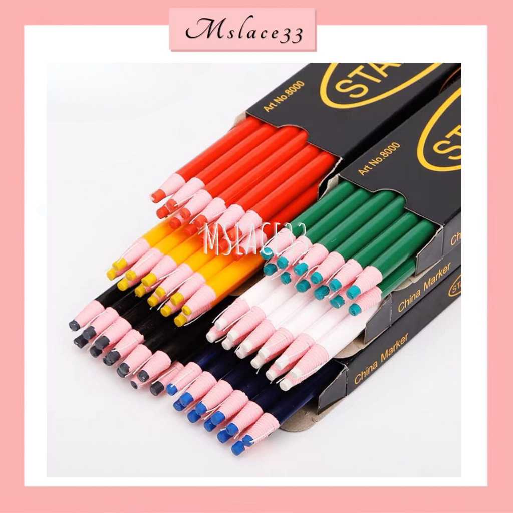 [3pcs] Kapur Pensel / Pensel Tarik Kopek / Tailor Marker Peel Off Chalk ...