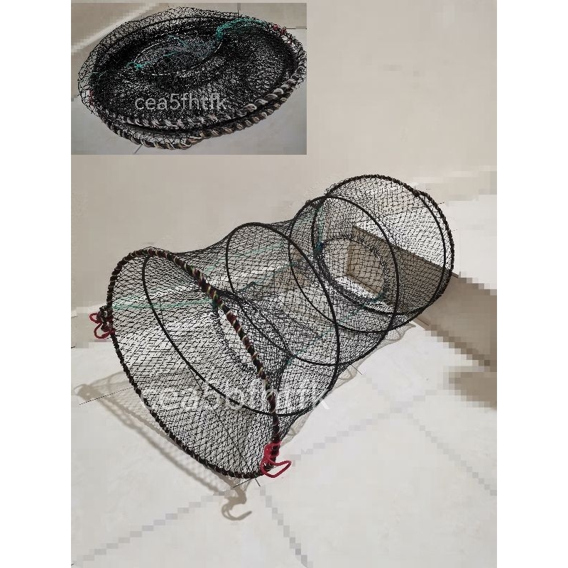 fish trap /bubu ikan /perangkap ikan udang ketam bulat 2 pintu/bubu ...