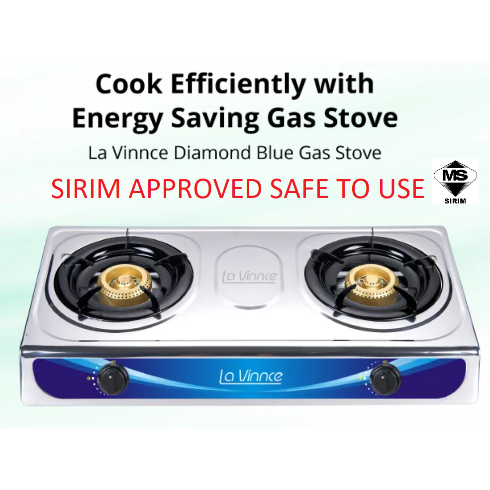 La Vinnce Blue Diamond Gas Stove (Stainless Steel Panel, Strong Flame ...
