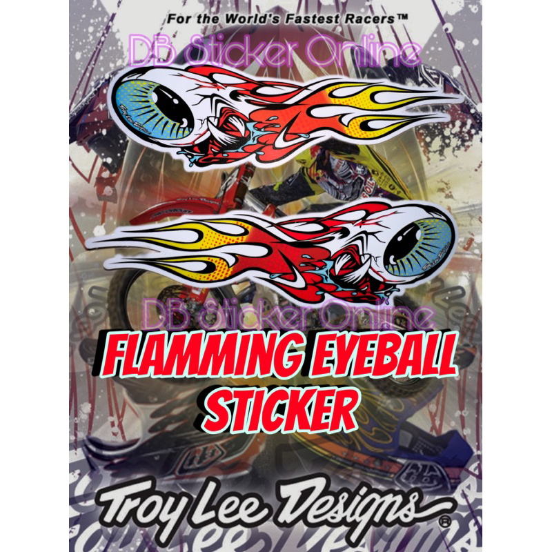 Troy Lee Design Flamming Eyeball Sticker | Shopee Malaysia