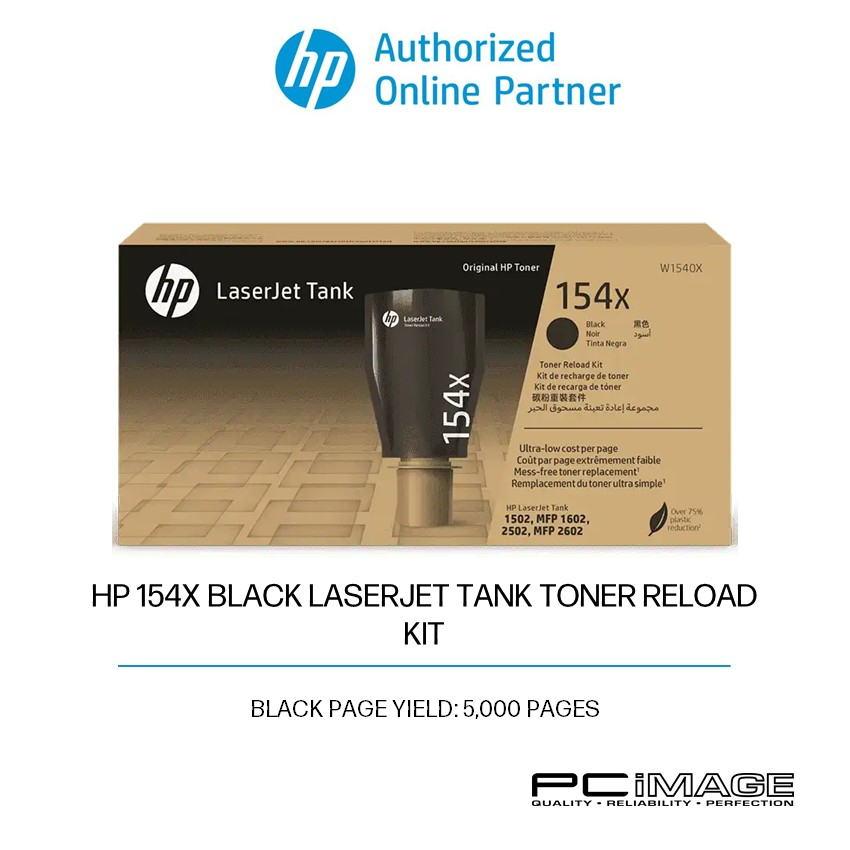 HP 154X BLACK LASERJET TANK TONER RELOAD KIT 5000 PAGES (W1540X ...