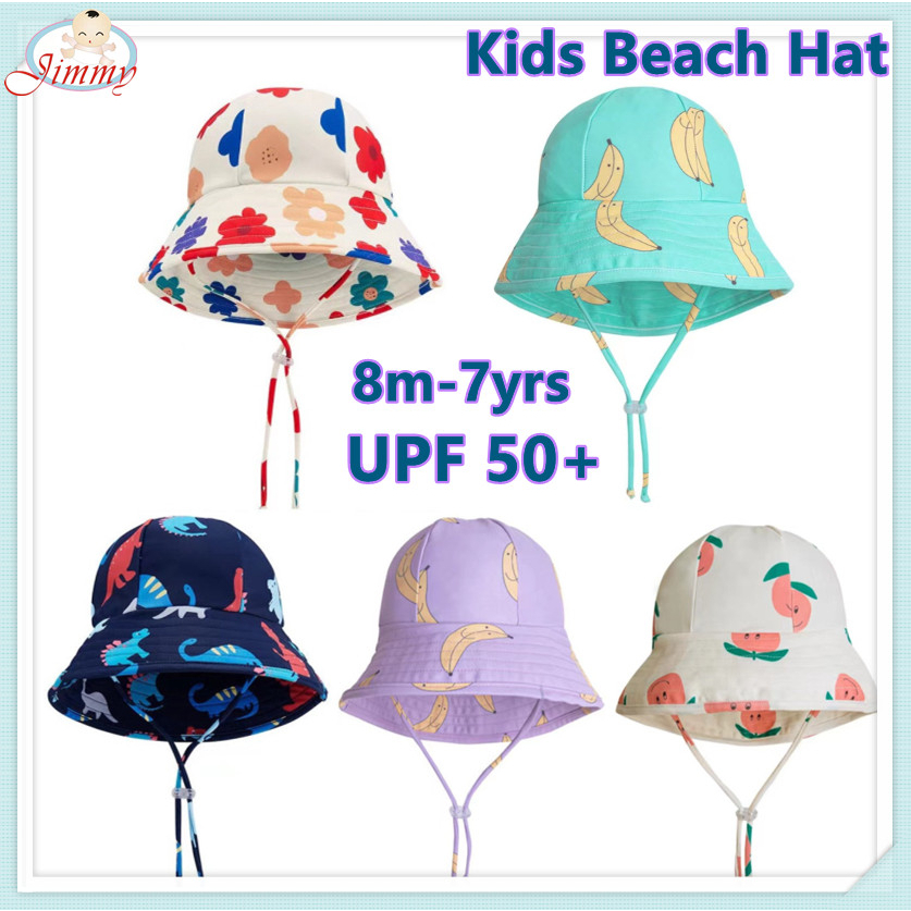 STOCK MALAYSIA (1-7Y) Baby Beach Hat kids Double-Sided Fisherman Hat ...