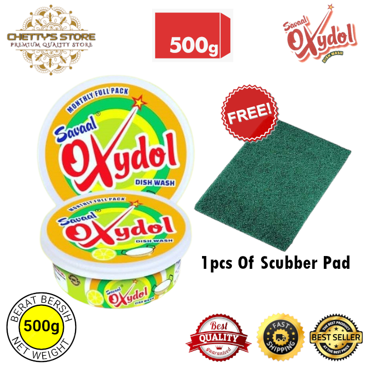 Savaal Oxydol Dish Wash Bar 500g + Free Dishwashing Scrub Pad Sabun ...