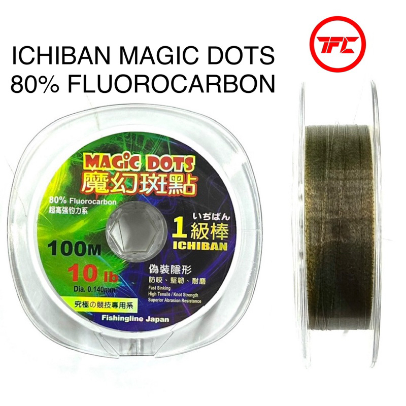 ICHIBAN Magic Dots 80% Fluorocarbon Mono Line Tali Pancing 100M ...