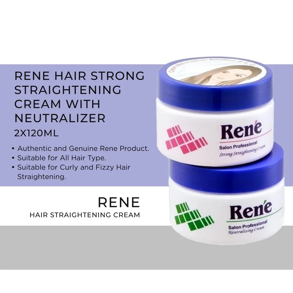 Rene Hair Strong Straightening Cream & Neutralizer Cream (120ML ...
