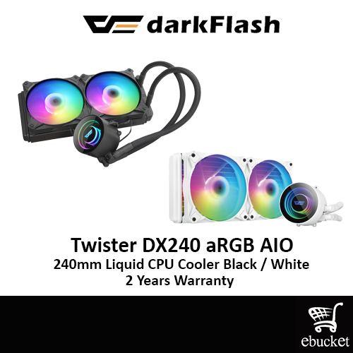 Aigo DarkFlash Twister DX240 aRGB All In One (AIO) 240mm Liquid CPU ...