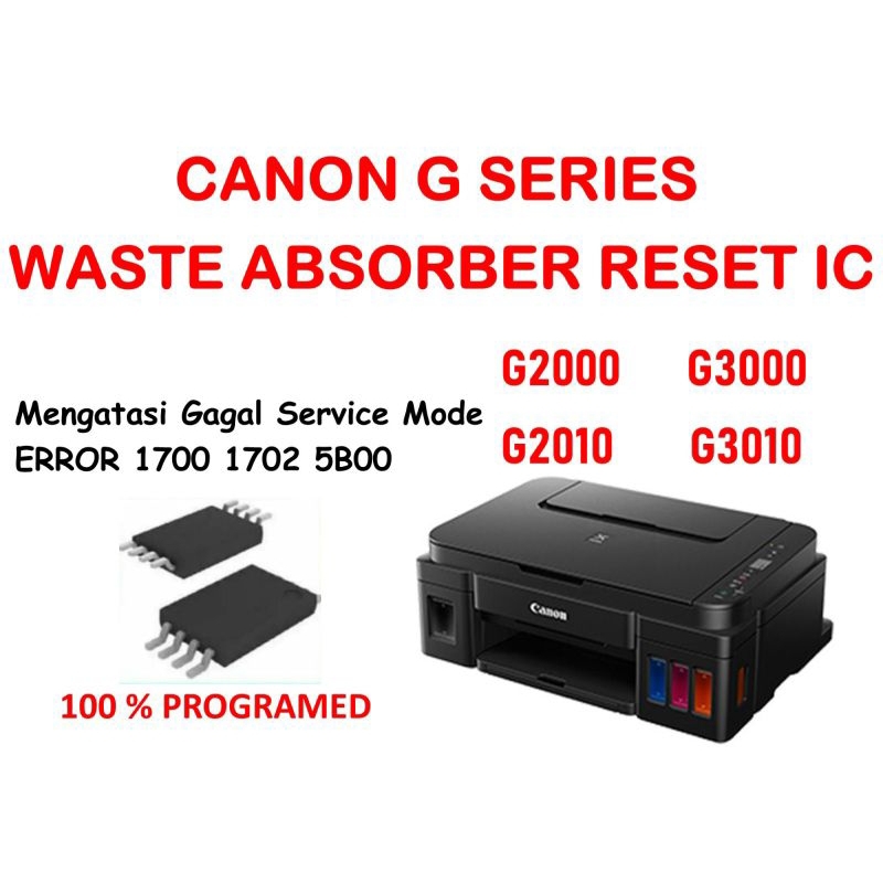 CANON G2000 / G2010 / G3000 / G3010 / G4000 / G4010 WASTE ABSORBED RESET EEPROM IC FIX ERROR P07 ...