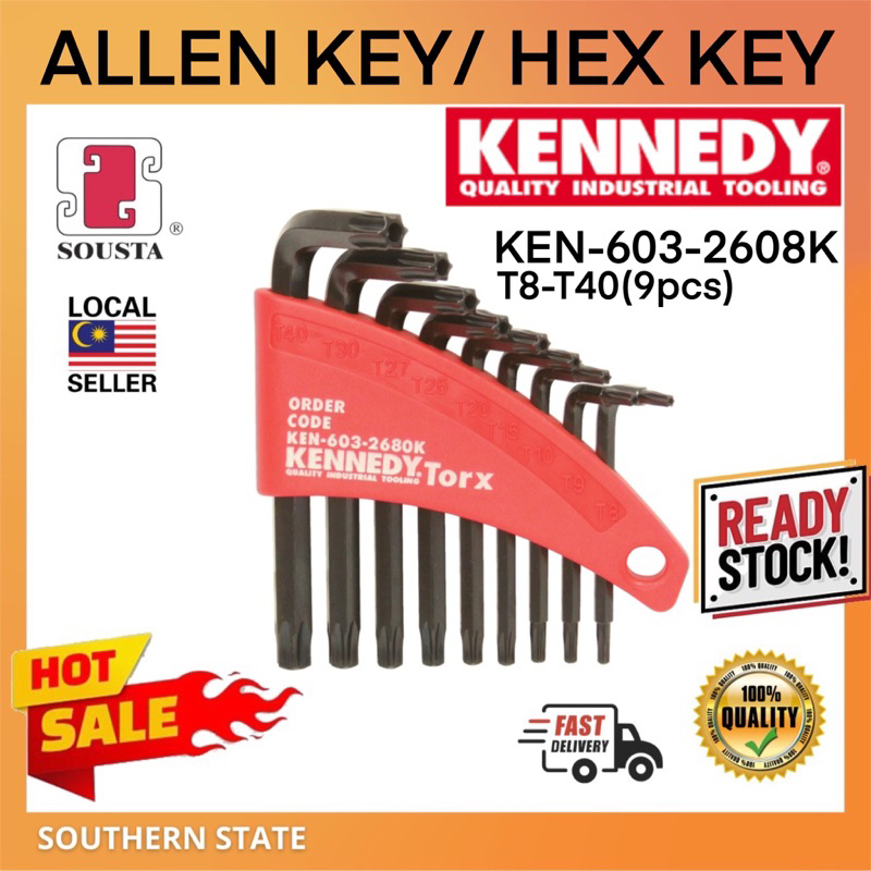 KEN6032680K 9P T8-T40 Tamper-Proof Torxkey Set | Shopee Malaysia