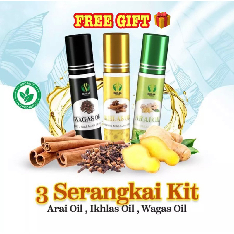🔥SET 3 SERANGKAI KIT AROMATHERAPY OIL🔥 BY IKHLAS HERBS WAGAS ARAI & IKHLAS | Shopee Malaysia