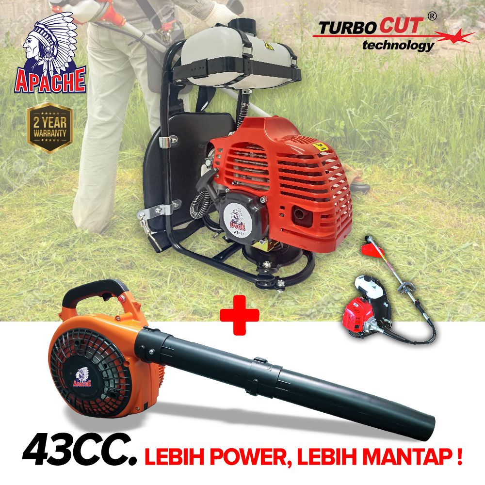 APACHE TurboCUT® TB43 BG430DT BG430 Super Heavy Duty Backpack Brush Cutter 32.8cc APACHE ...