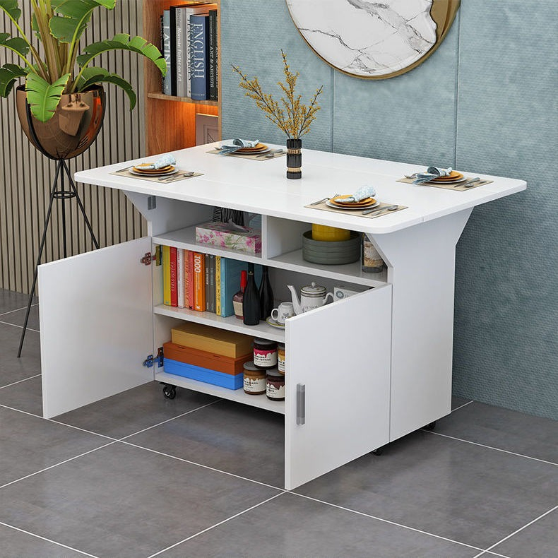 Multifunctional folding dining table with storage cabinet折叠餐桌Meja ...