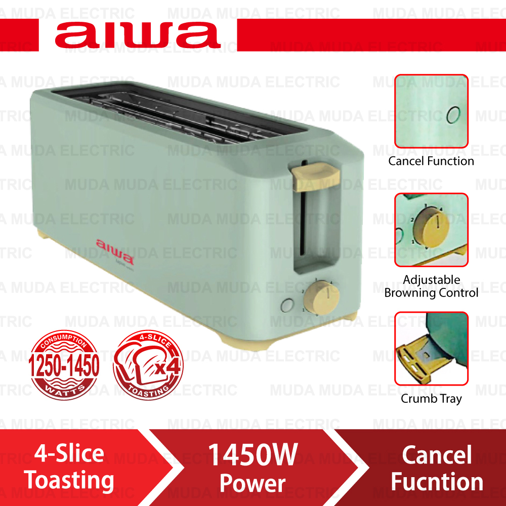 Cornell | Aiwa 4 Slice Pop-up Bread Toaster CT-S410 | AT-40G Pembakar ...