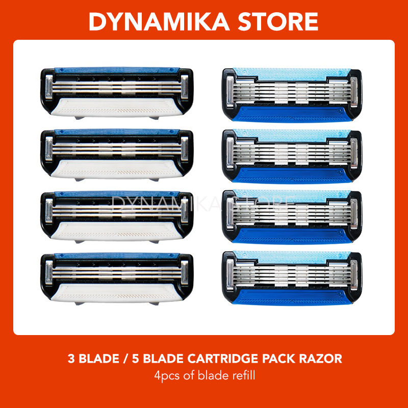 3 5 Blade Cartridge Pack Razor (4pcs of blade refill) | Shopee Malaysia