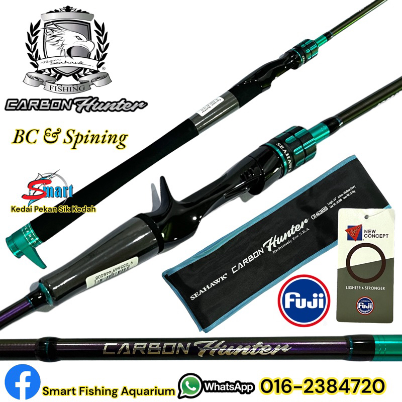 SEAHAWK CARBON HUNTER Rod Bc and Spining Fiji Guide | Shopee Malaysia